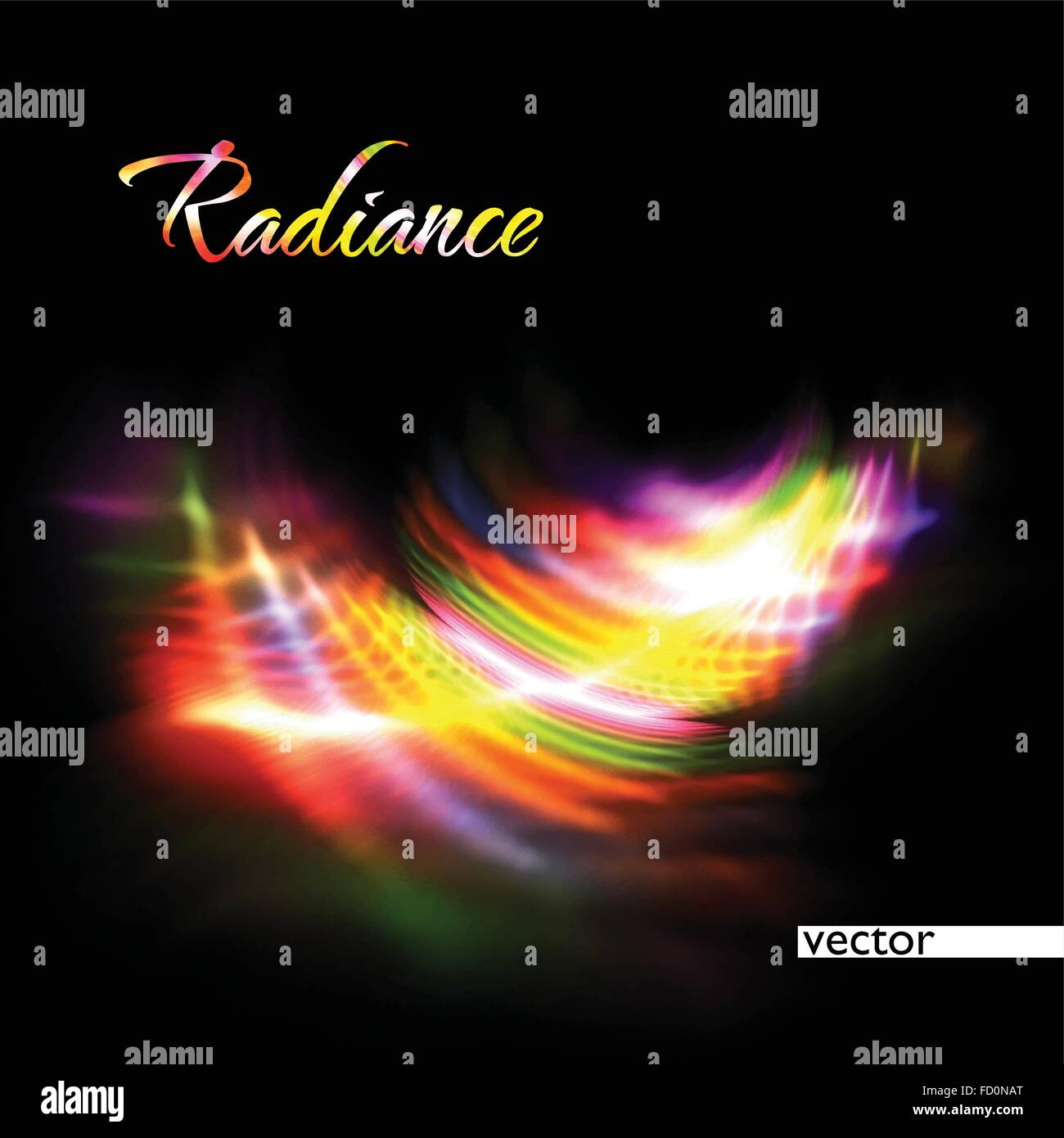 Bright shining color spot on a black background. Blazing vector pattern ...