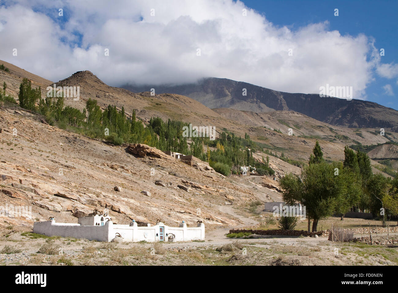Vrang, Buddist, Stupa, Shrine, Wakhan Valley, Pamir, Tajikistan, Hindu ...