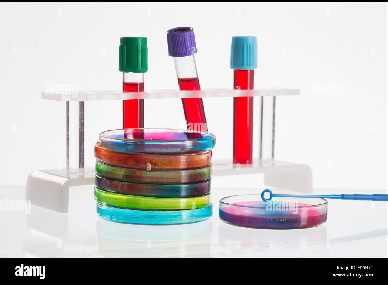 set of laboratory microbiology research supplies Stock Photo - Alamy