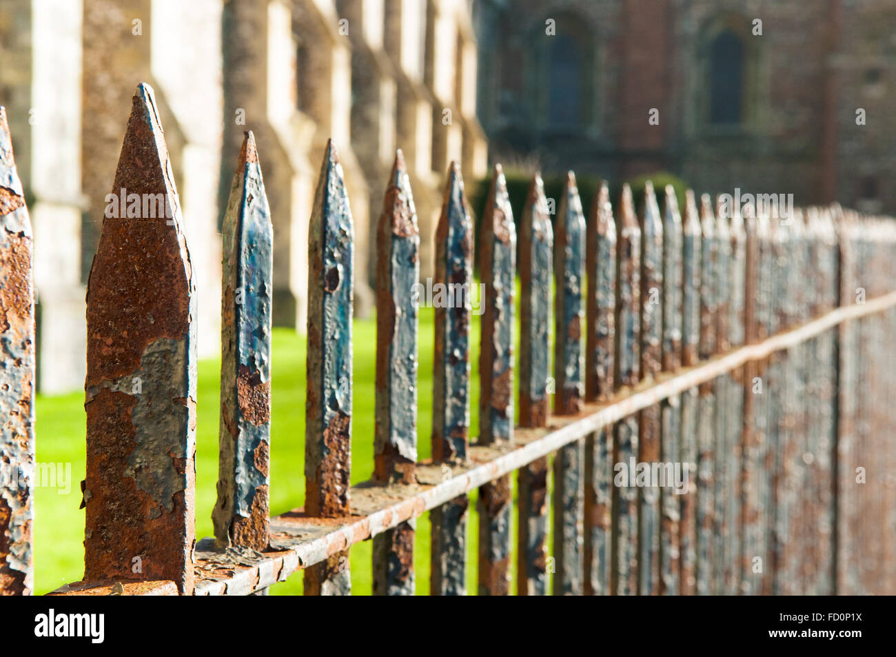 Close up view of rusted railings Stock Photo - Alamy