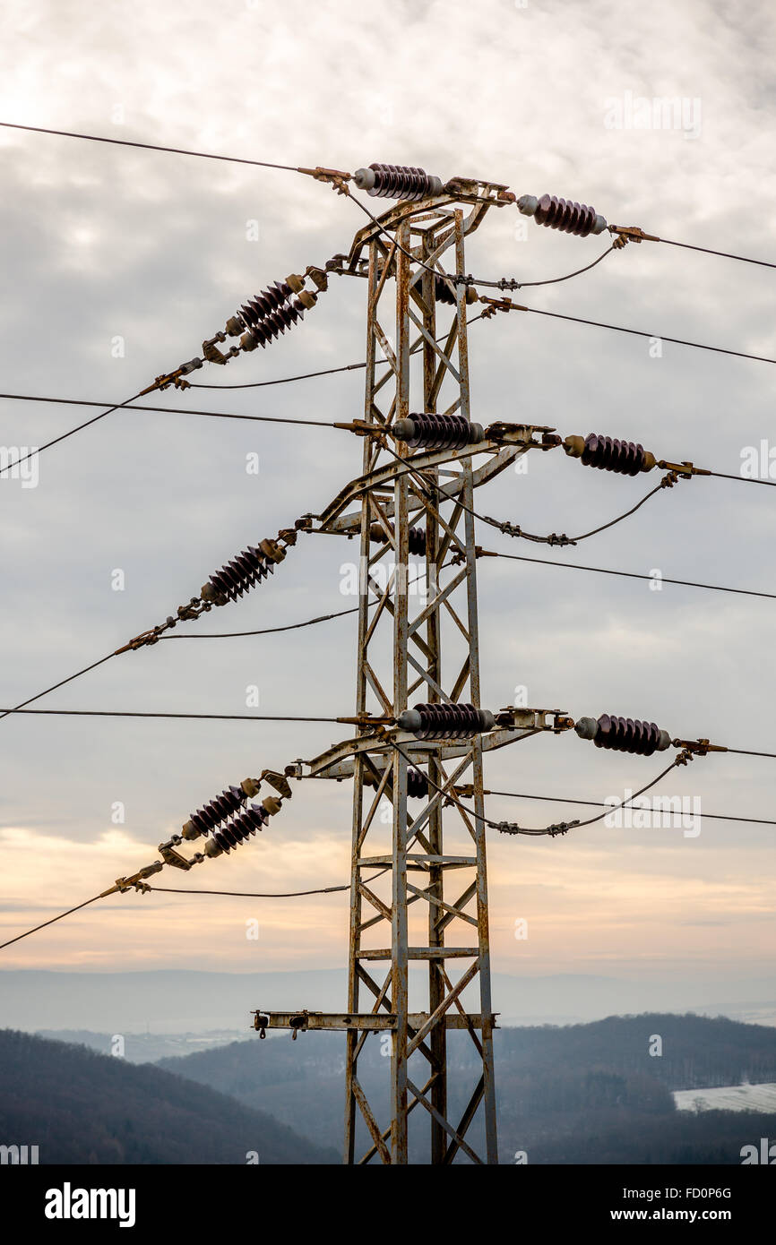 Electric wire, powerline, energy, electricity, flow Stock Photo - Alamy