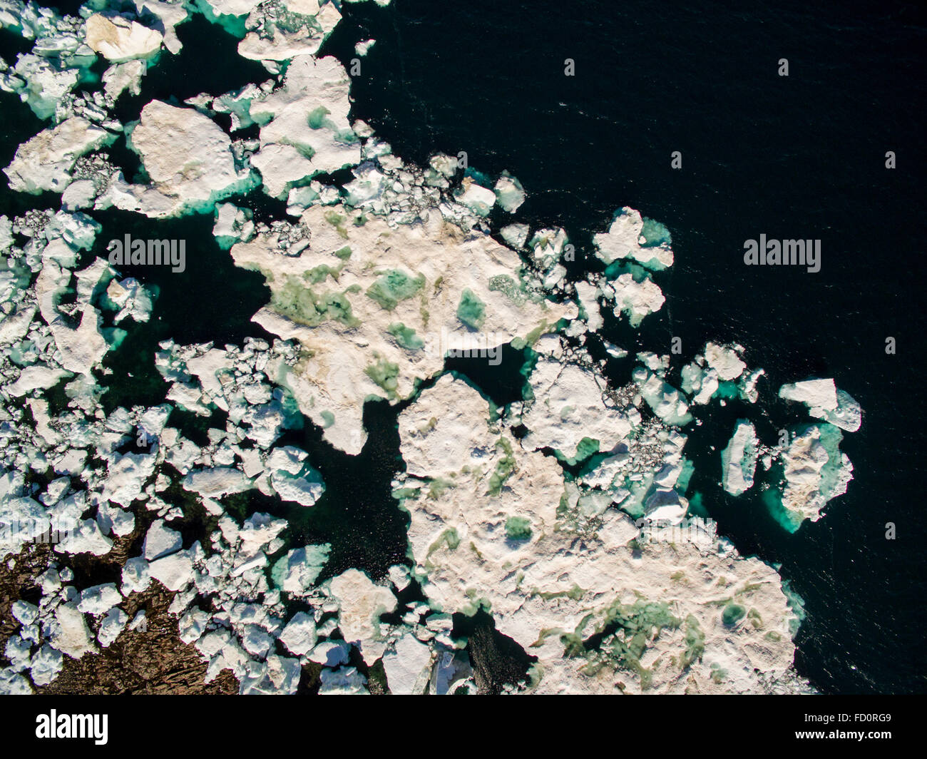 Canada, Nunavut Territory, Repulse Bay, Aerial view of grounded ...