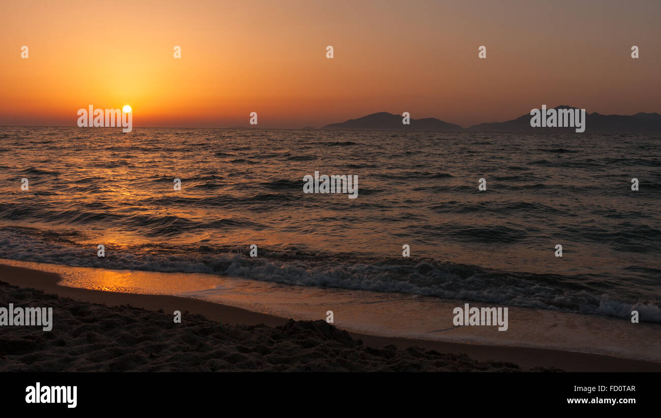 Sunset sea view from Greek island of Kos Stock Photo - Alamy