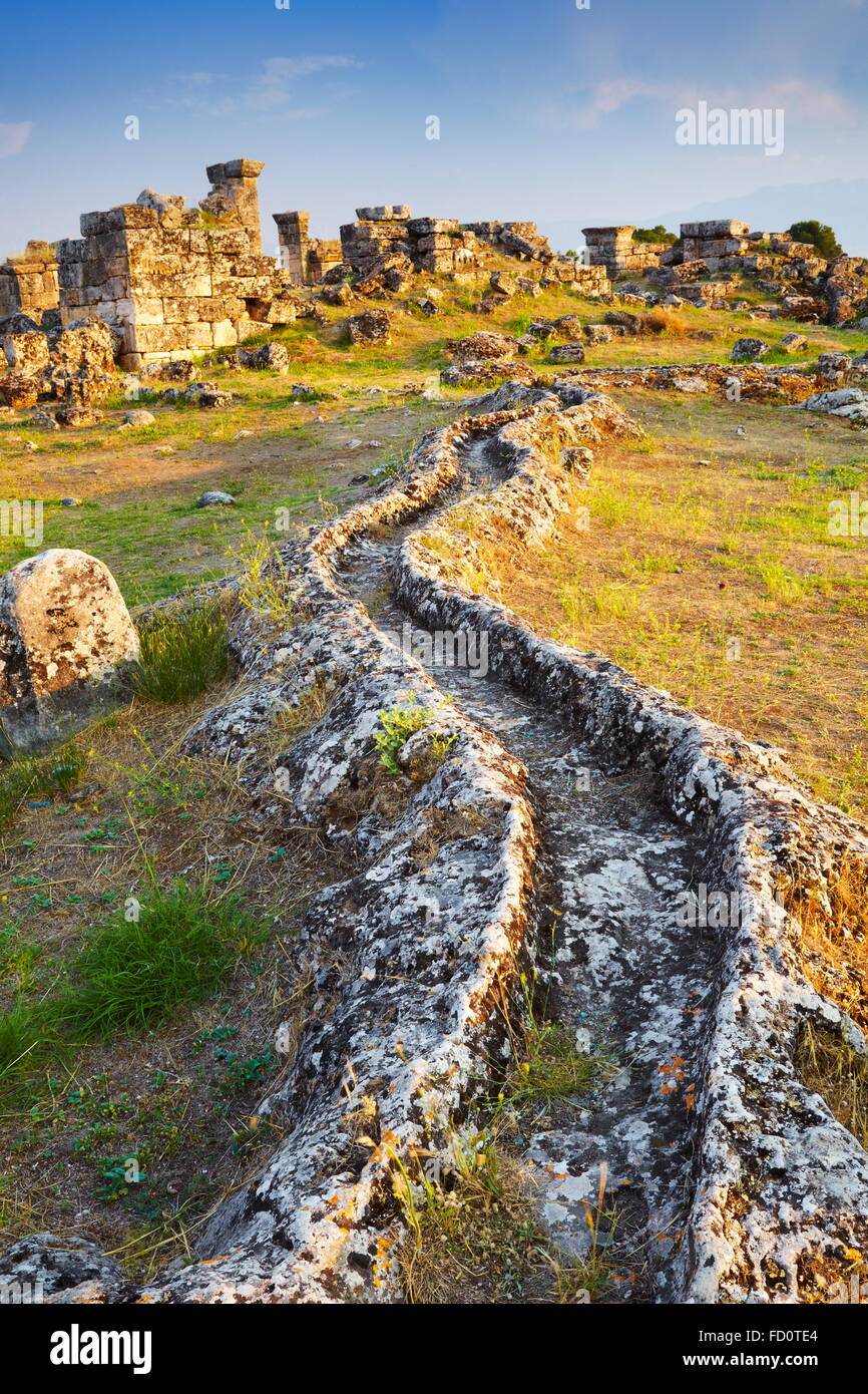 Hierapolis - Turkey, ancient city, water channel, Unesco Stock Photo ...