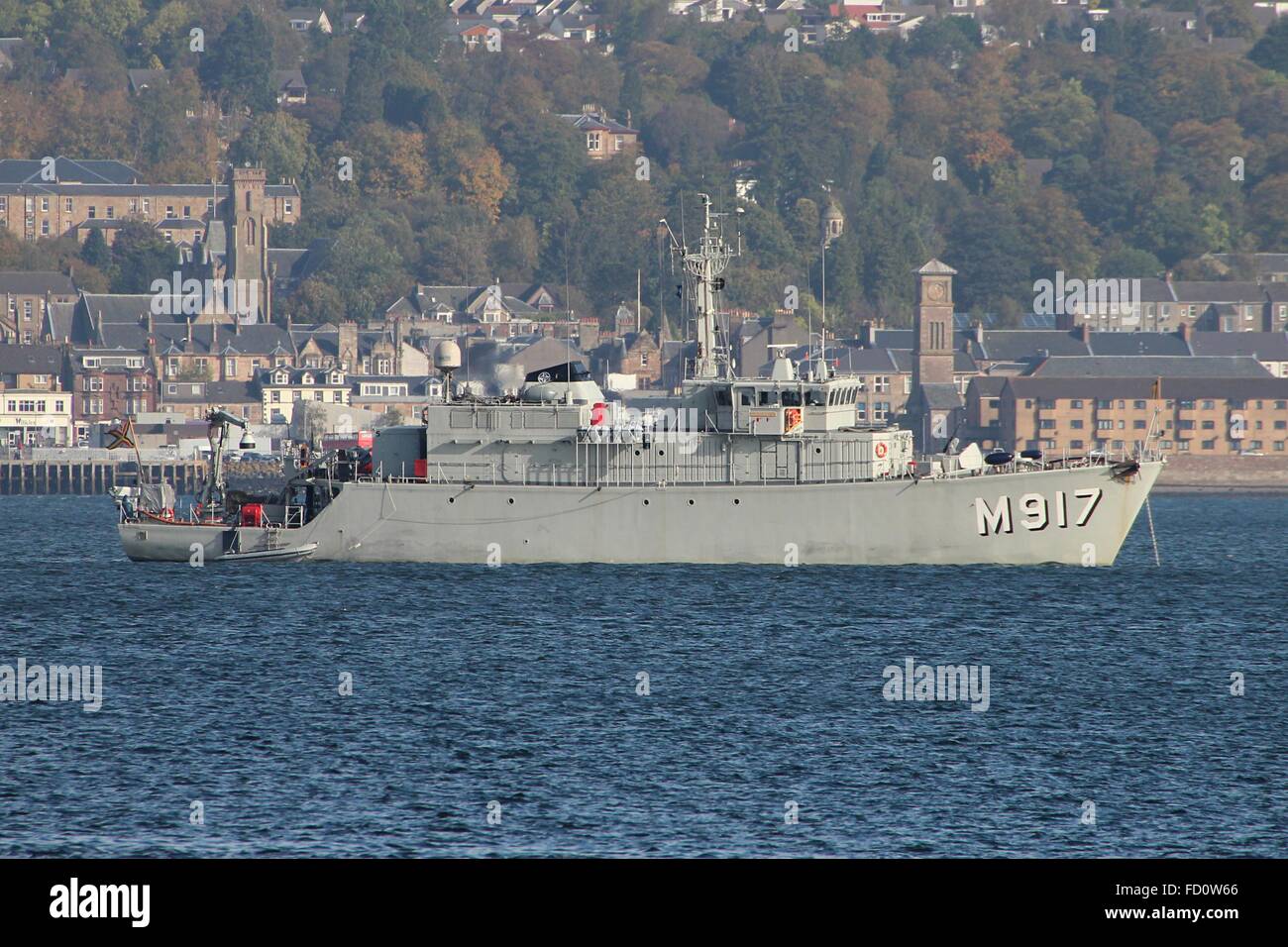 BNS Crocus, a Tripartite-class minehunter of the Belgian Navy, at ...