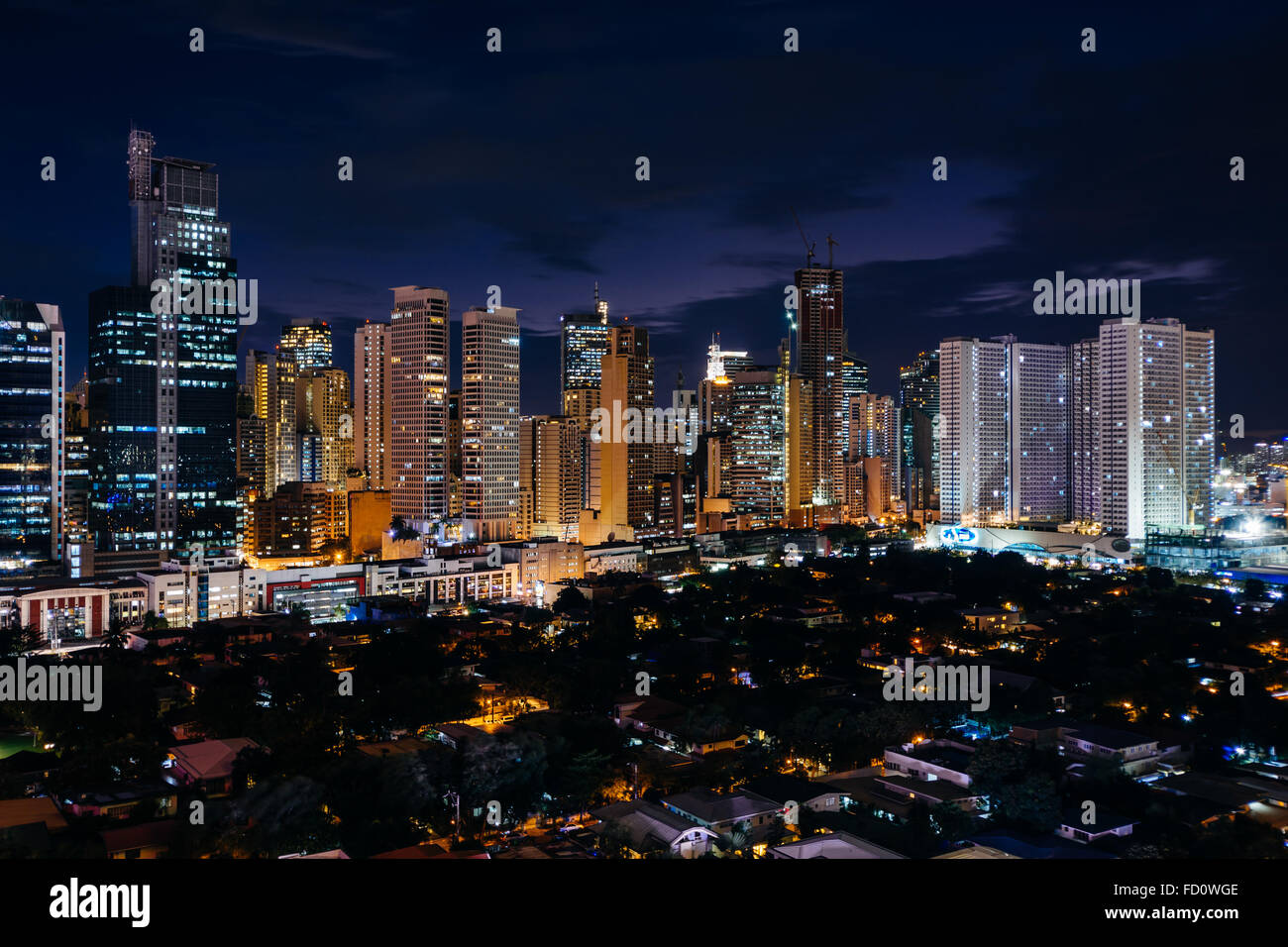 View of the skyline of Makati at night, in Metro Manila, The Philippines Stock Photo - Alamy