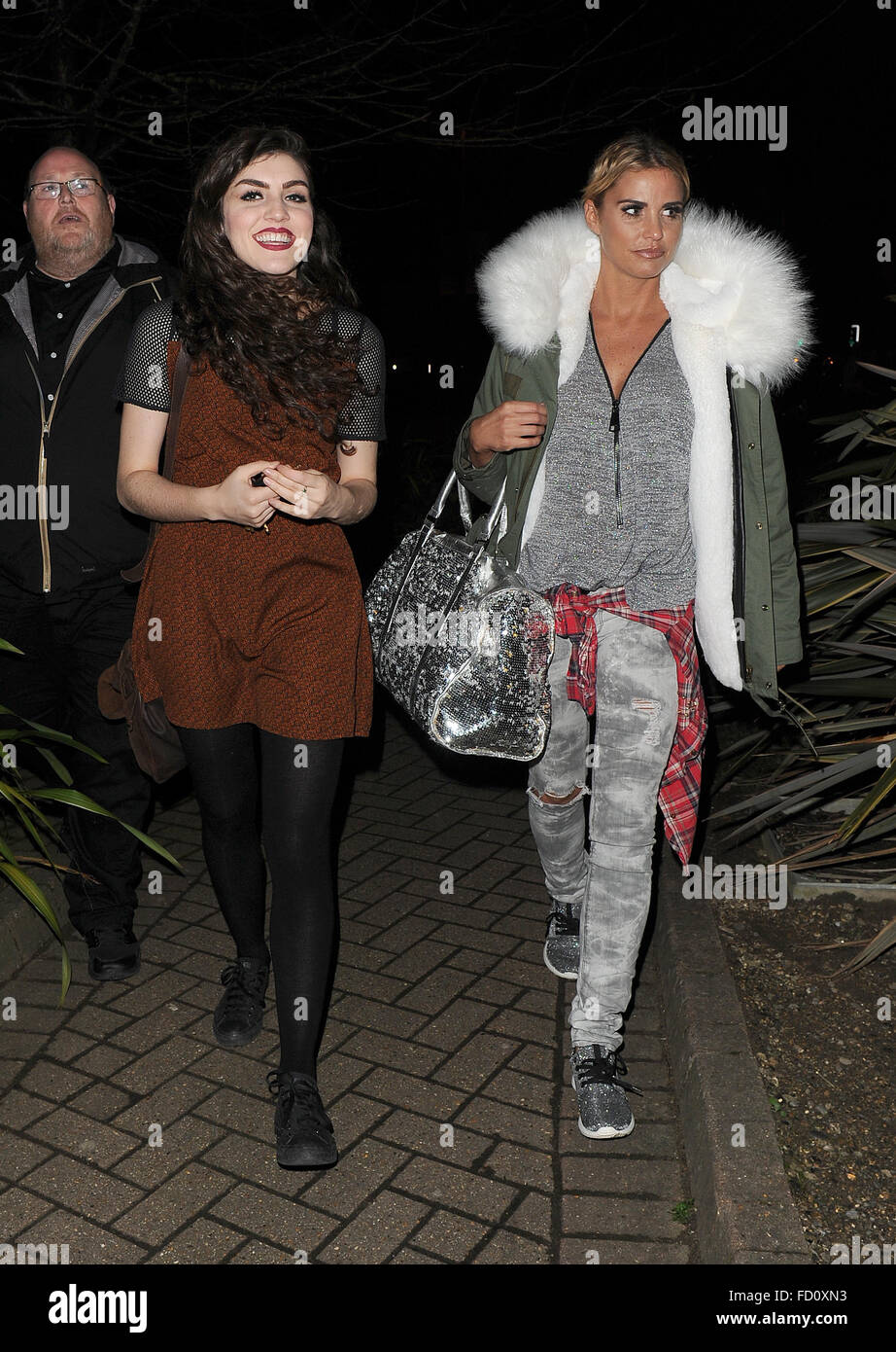 Katie Price leaves the New Woking Theatre with co-star Carla Nella ...
