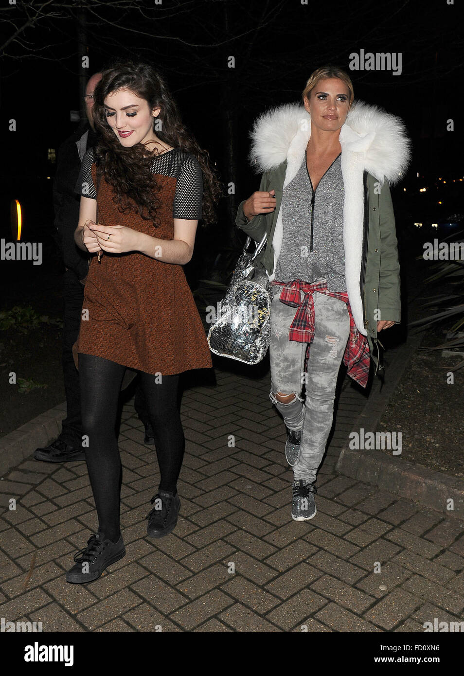 Katie Price leaves the New Woking Theatre with co-star Carla Nella ...