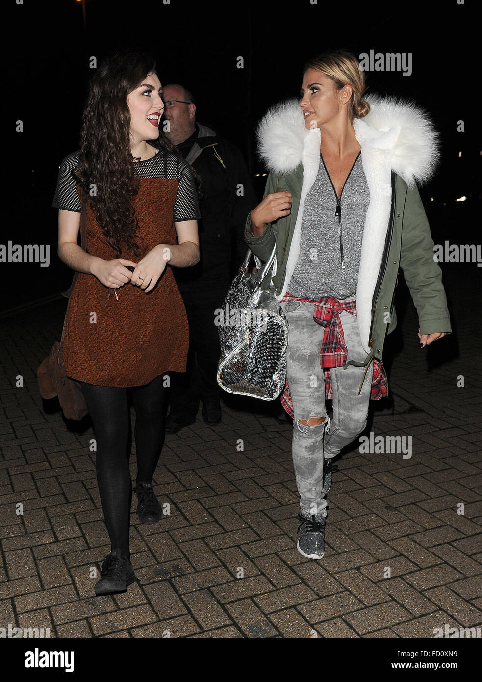 Katie Price leaves the New Woking Theatre with co-star Carla Nella ...