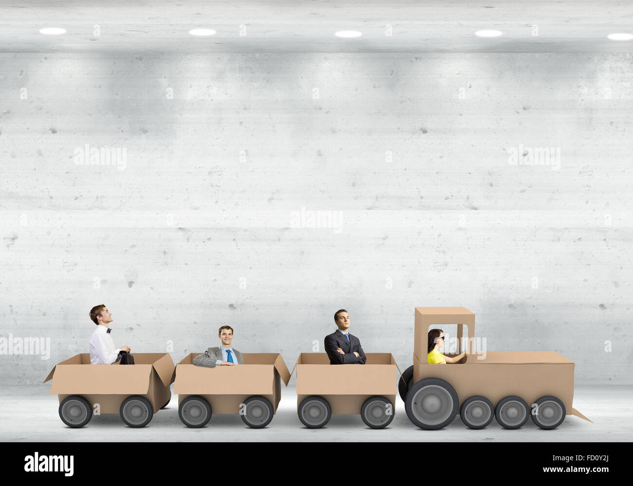 Business people riding carton hi-res stock photography and images - Alamy