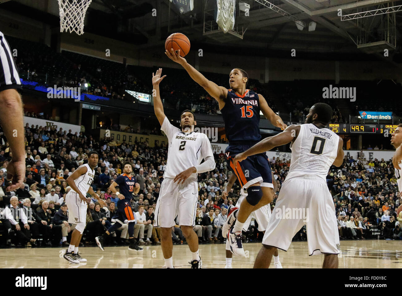 Winston-Salem, NC, USA. 26th Jan, 2016. Malcolm Brogdon (15) of the ...