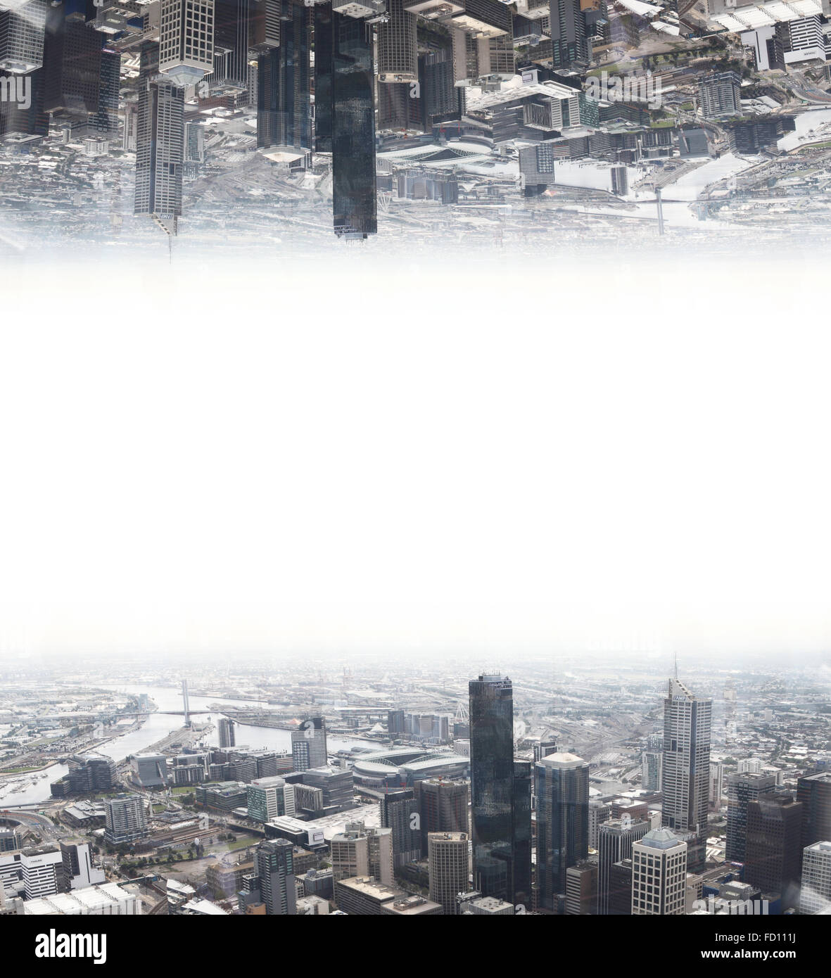 Modern urban scene and its reflection above Stock Photo - Alamy