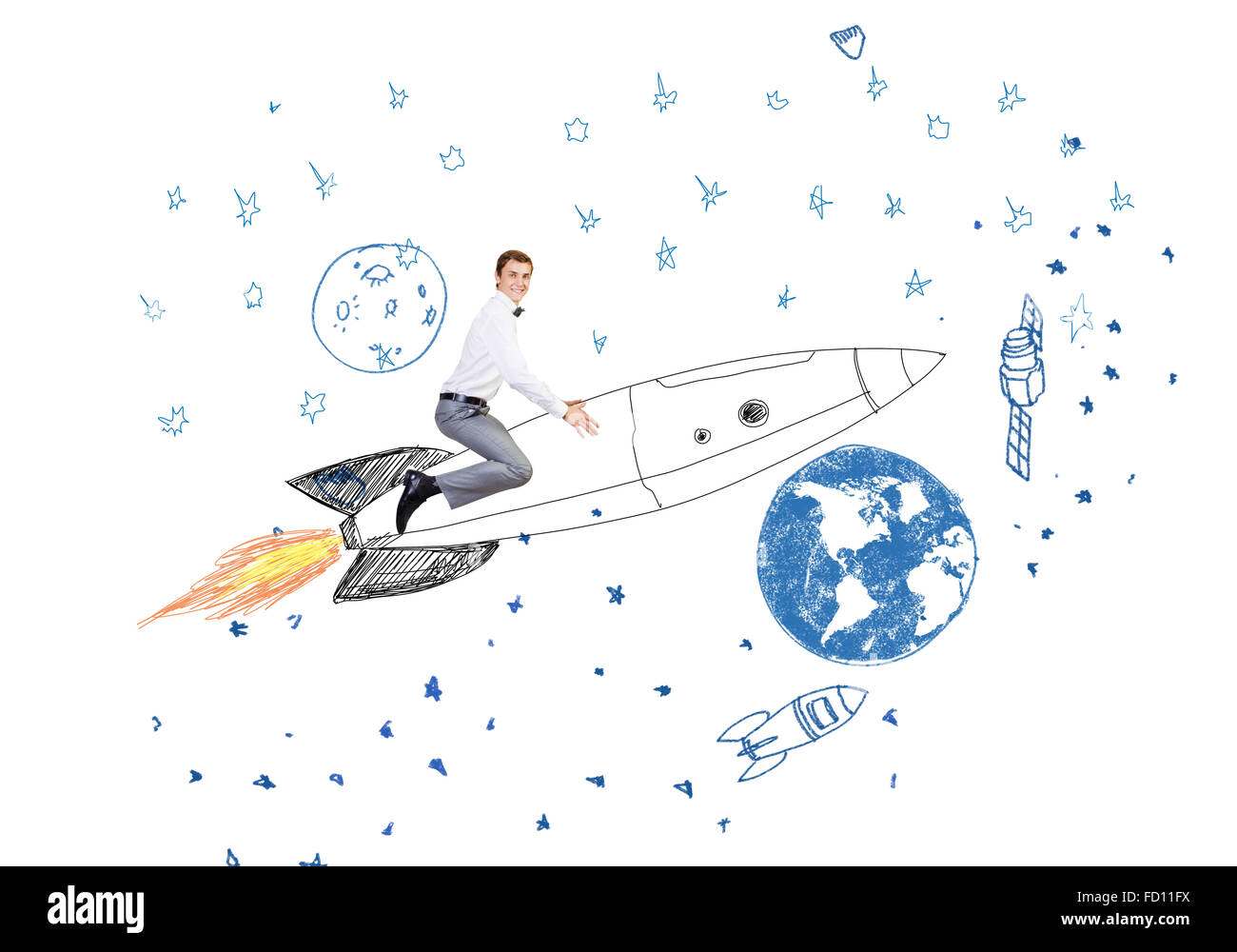 Cartoon character rocket sign hi-res stock photography and images - Alamy