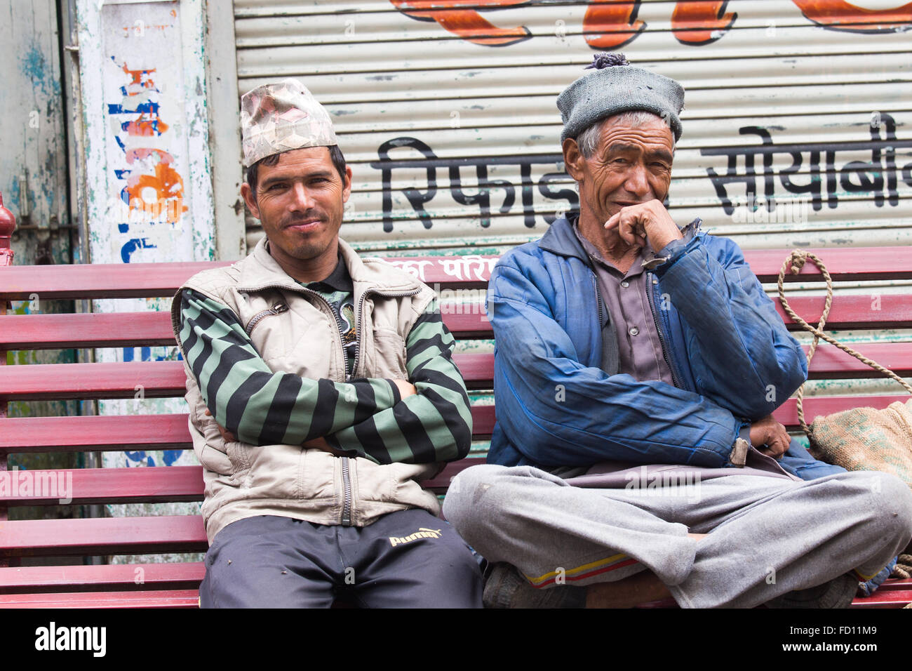Local men in Mussoorie, Uttarakhand, India Stock Photo - Alamy