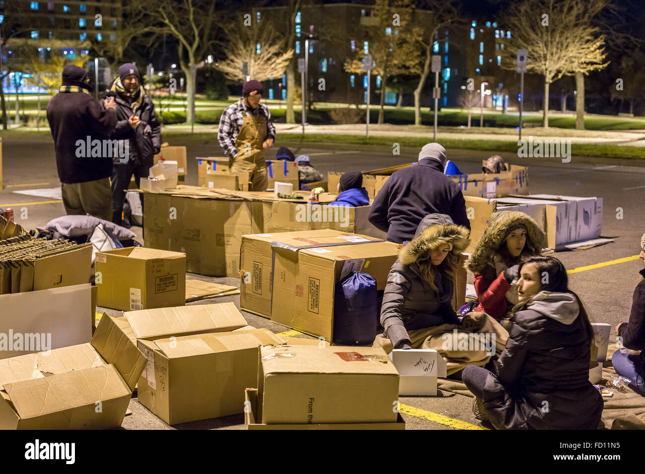 Oakland University students spent a night sleeping in cardboard boxes ...