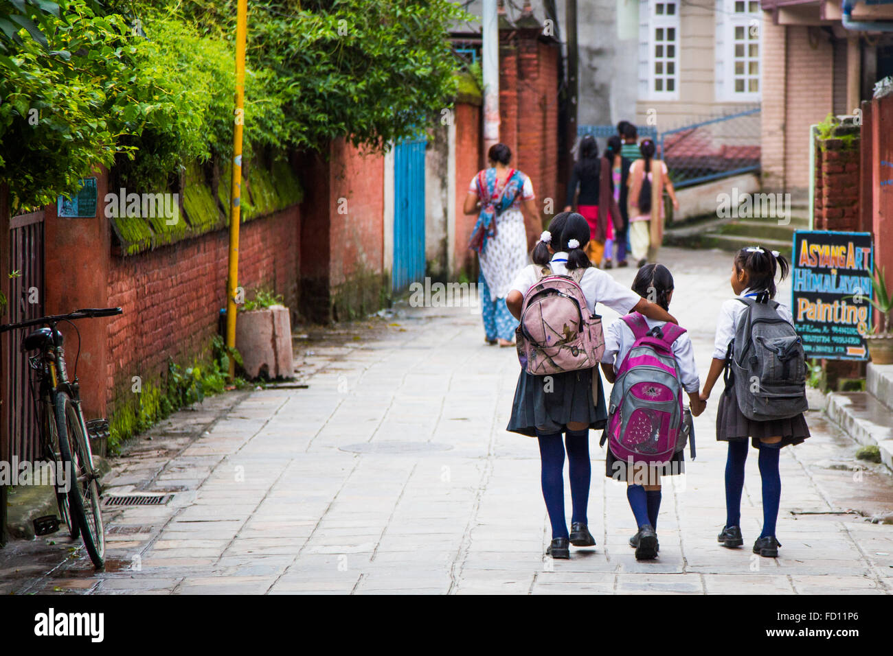 Nepali school girls hi-res stock photography and images - Alamy