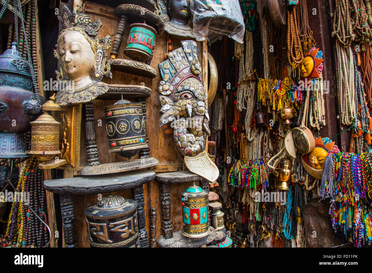 Souvenirs at Boudhanath Stupa in Kathmandu, Nepal Stock Photo - Alamy