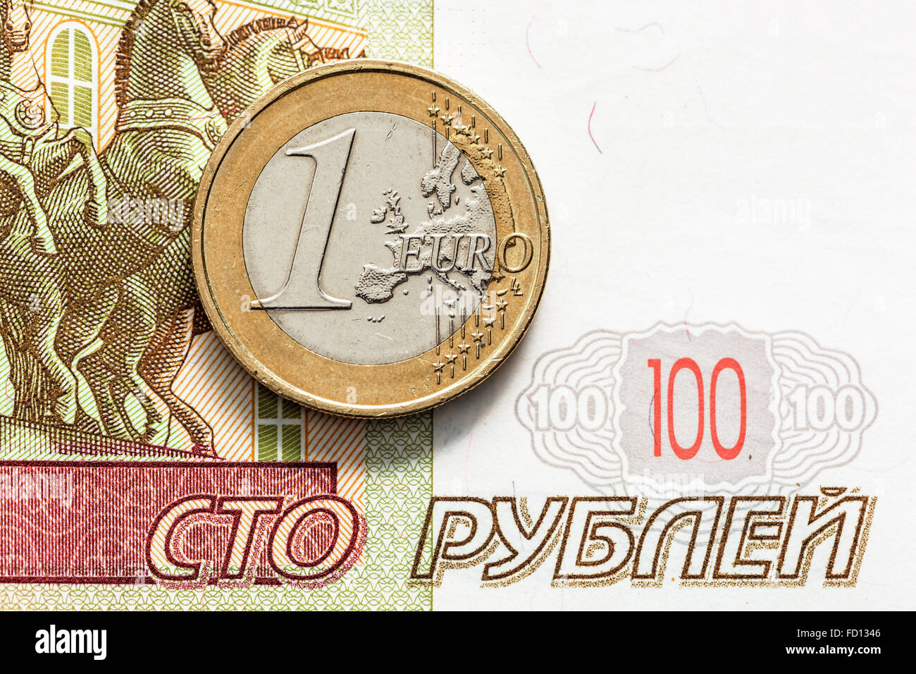 Expected exchange rate of the ruble to the euro Stock Photo - Alamy