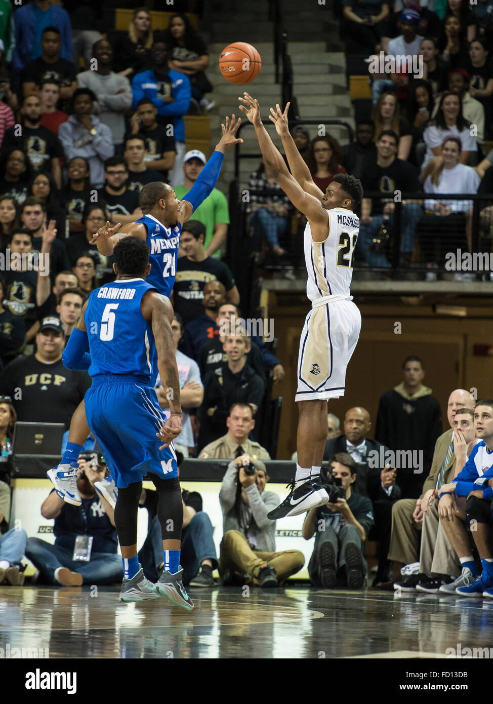 Orlando, FL, USA. 26th Jan, 2016. UCF Knights guard Chance McSpadden ...