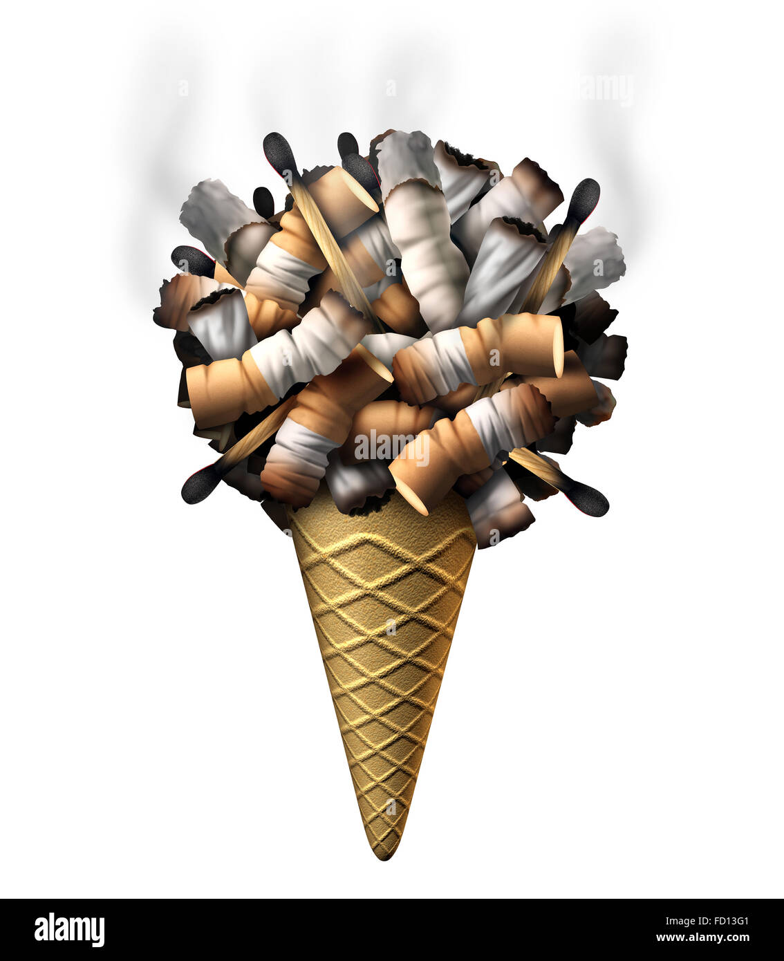 Youth smoking symbol as a group of cigarette butts marijuana joints and ...