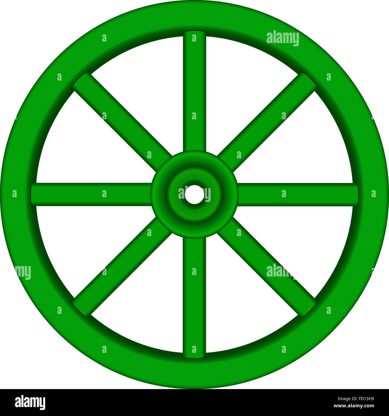 Vintage wooden wheel in green design Stock Vector Image & Art - Alamy
