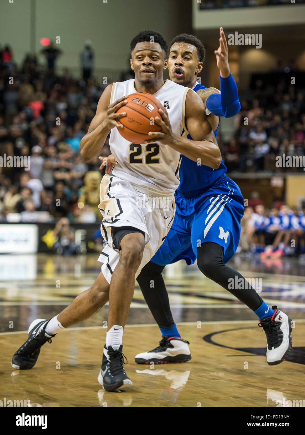 Orlando, FL, USA. 26th Jan, 2016. UCF Knights guard Chance McSpadden ...