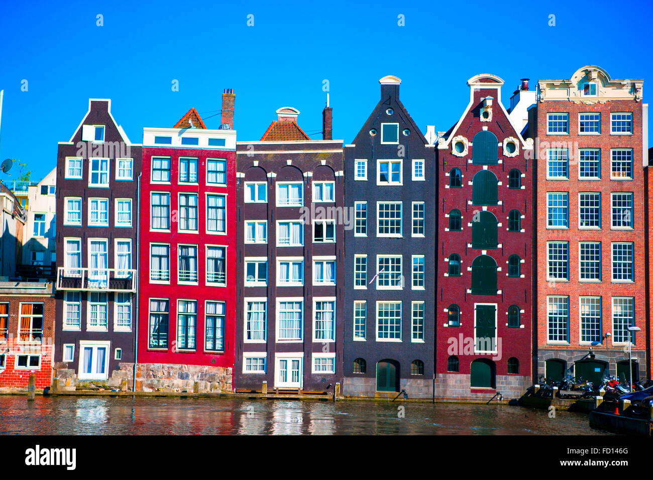 Traditional dutch medieval houses in Amsterdam, Netherlands Stock Photo ...