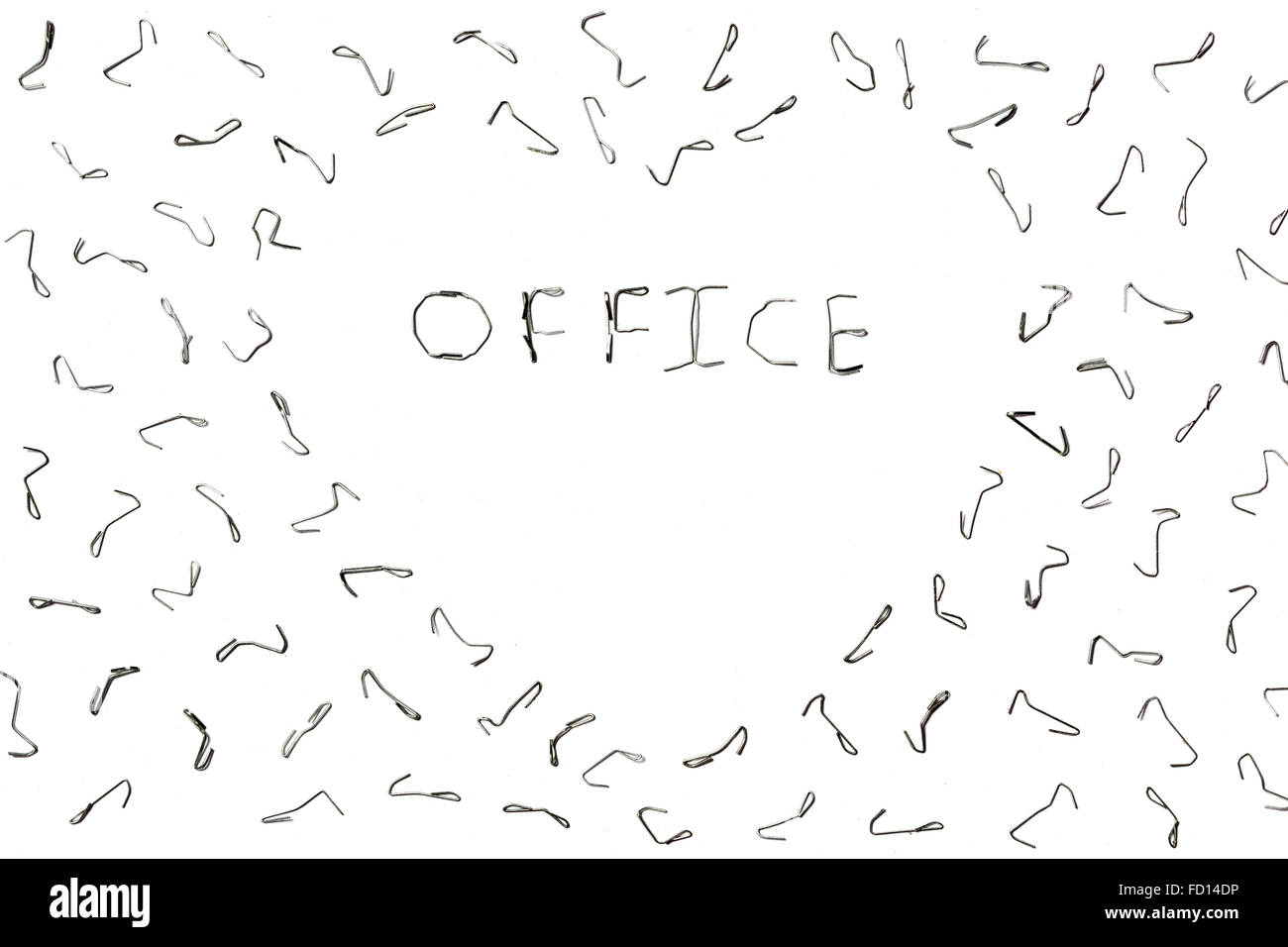 Word office made from bad staples Stock Photo - Alamy