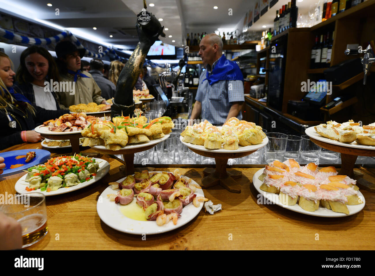 A traditional Pintxo bar in San Sebastian, Basque country, Spain Stock ...