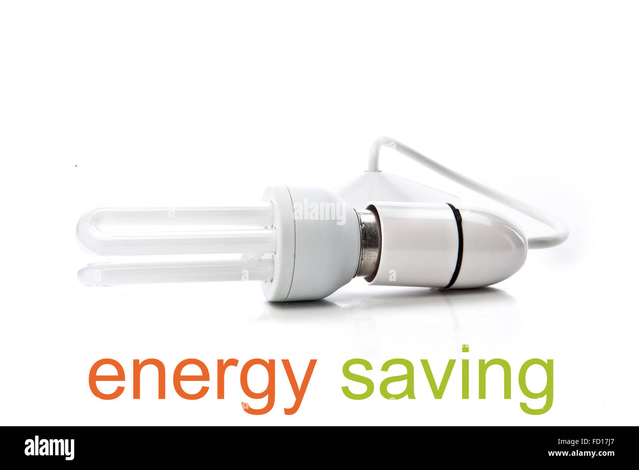 Closeup compact fluorescent lamp Cut Out Stock Images & Pictures - Alamy