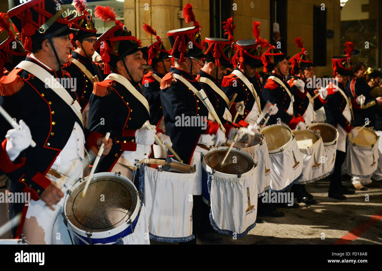 Celebrating San Sebastian day. For the Tamborrada, part of the annual ...