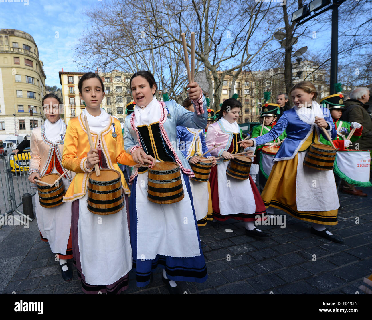 Celebrating San Sebastian day. For the Tamborrada, part of the annual ...