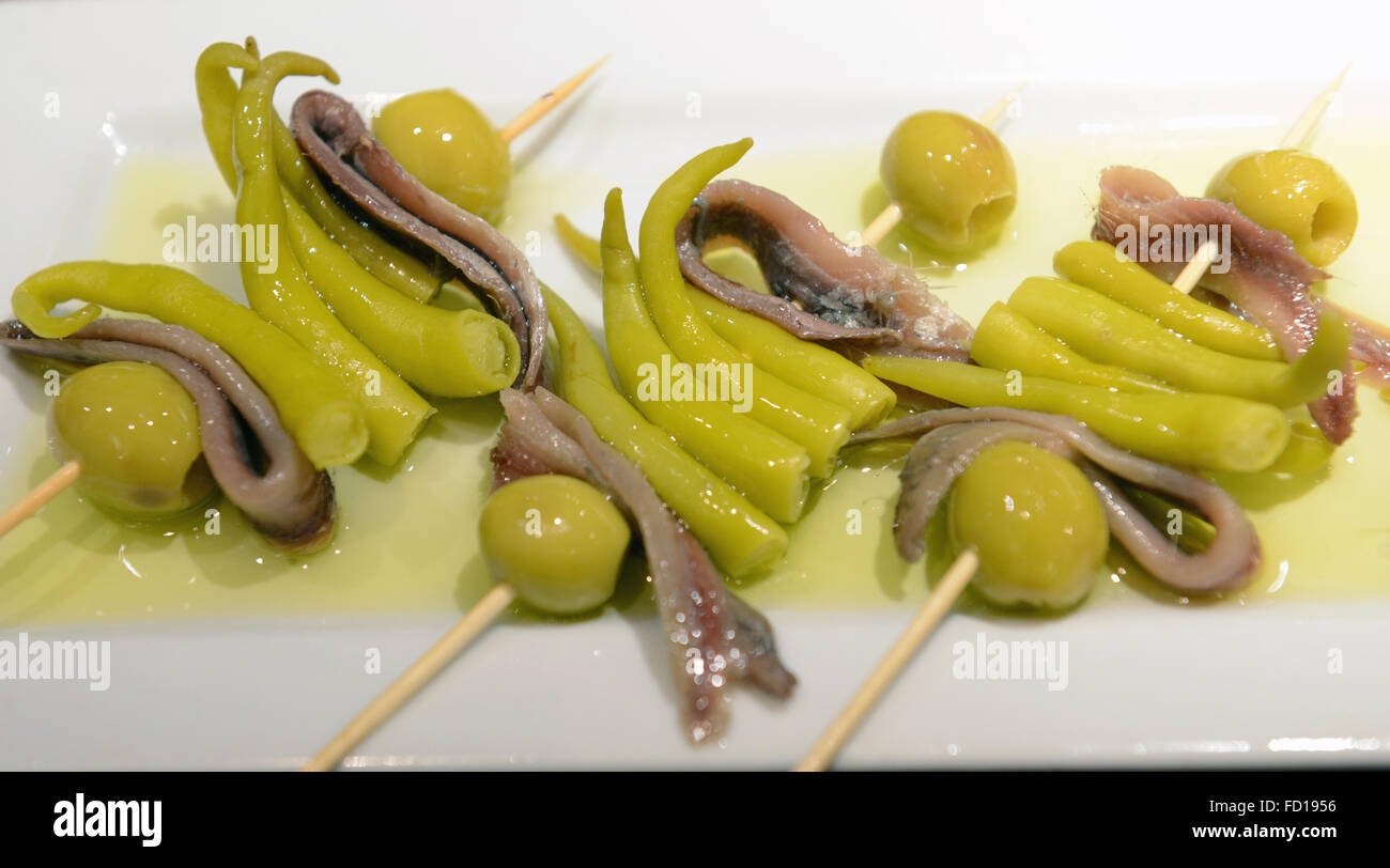 The Gilda Pintxo is very popular in San Sebastian and the Basque region ...