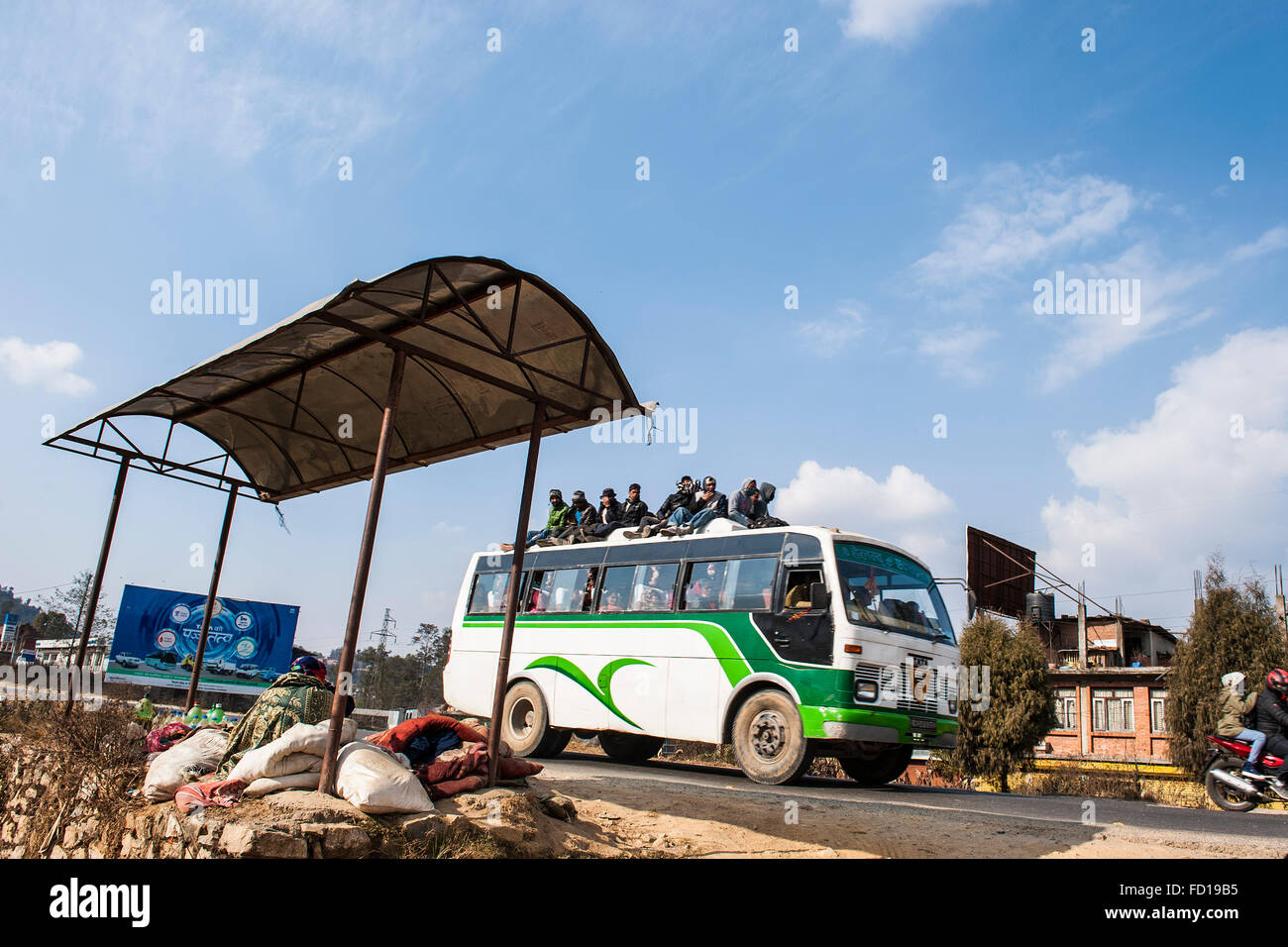 Nepal, Sangha, daily life, local bus Stock Photo - Alamy