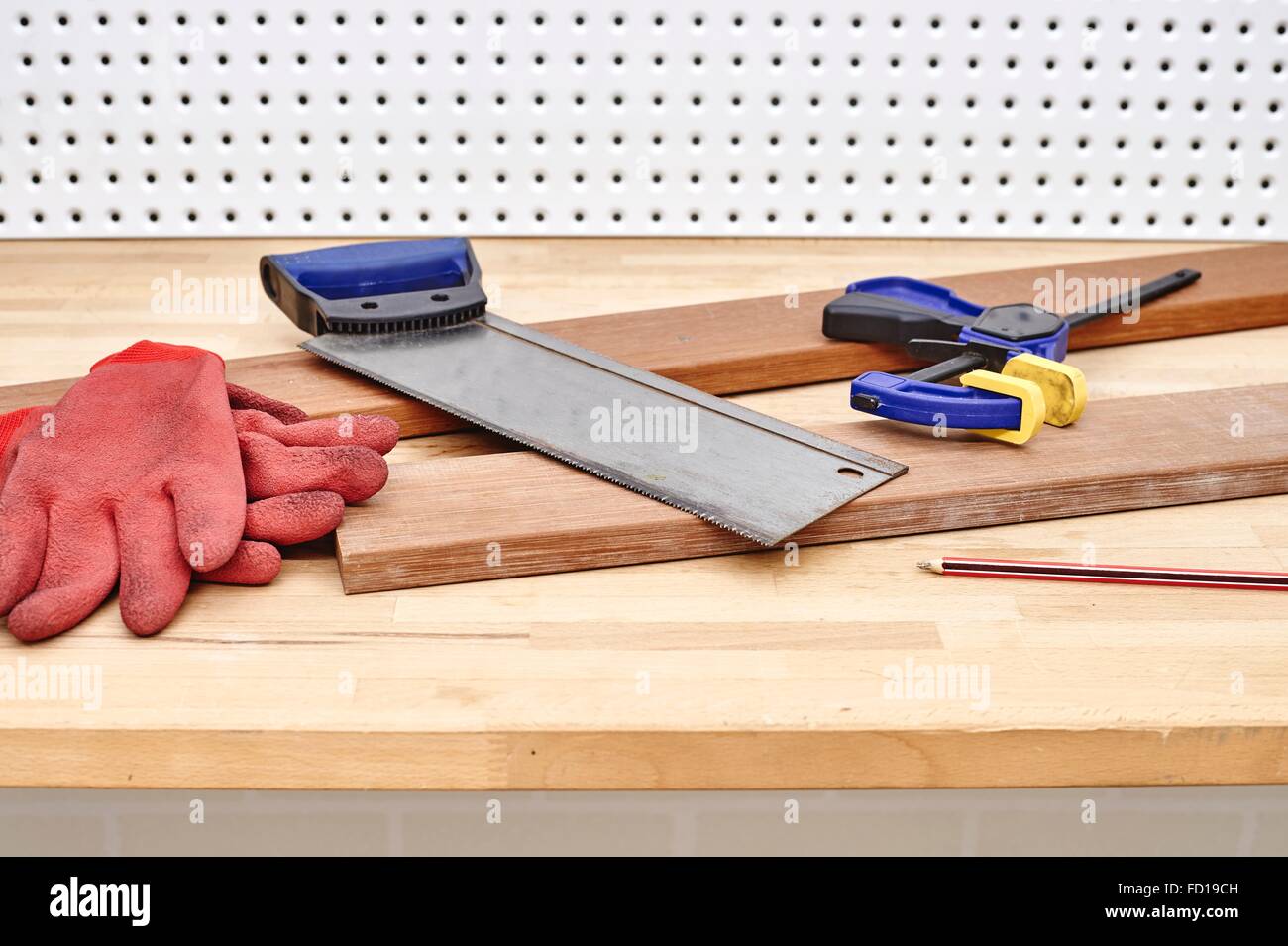 A studio photo of workshop tool bench Stock Photo - Alamy