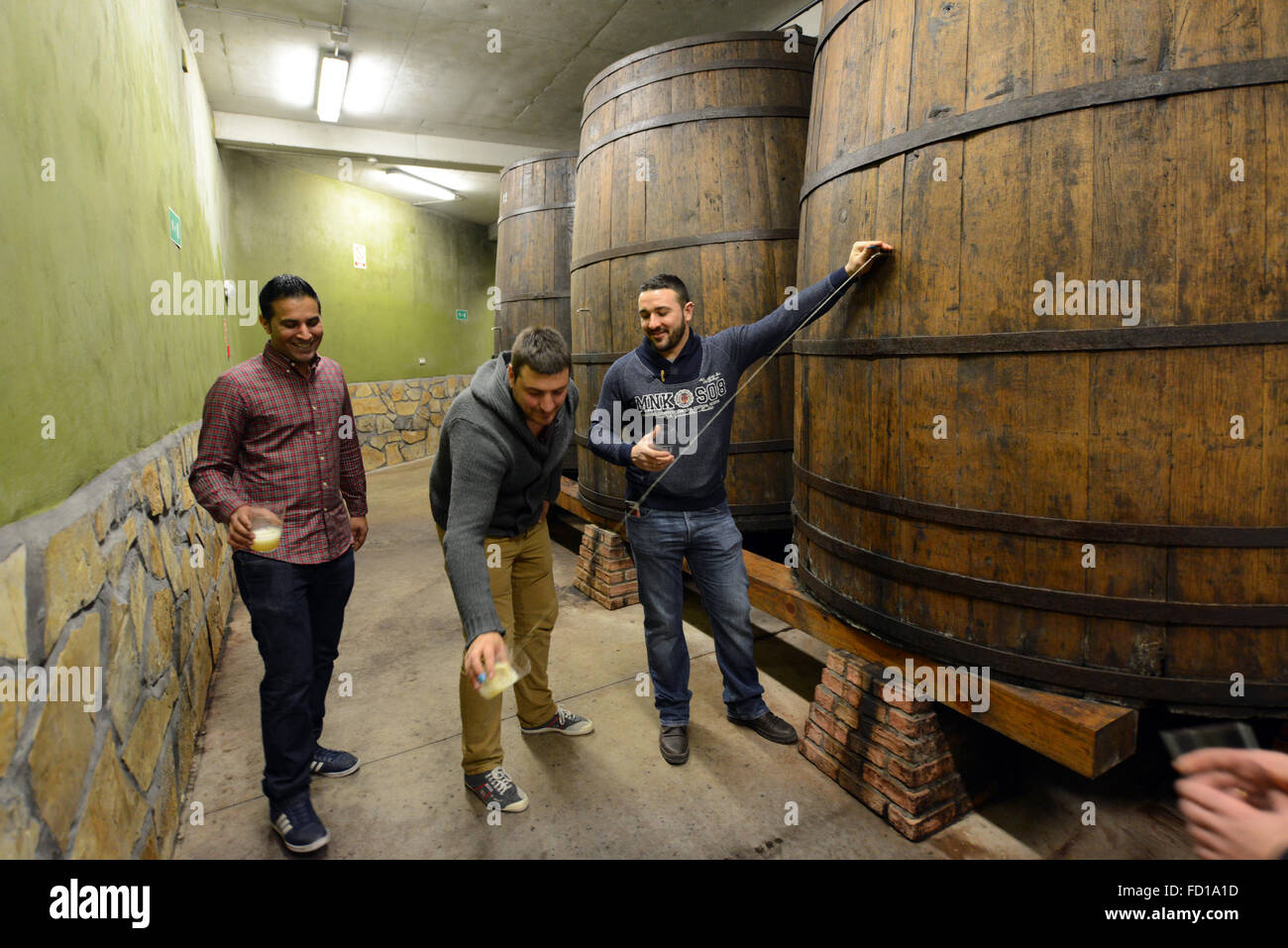 Sagardotegia - a traditional cider house in the Basque country in Spain ...