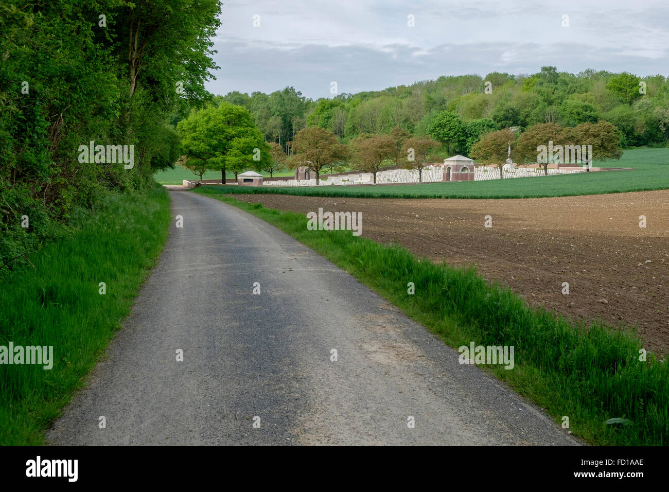 The road leading to Flatiron Copse Cemetery, Mametz, France. Mametz ...