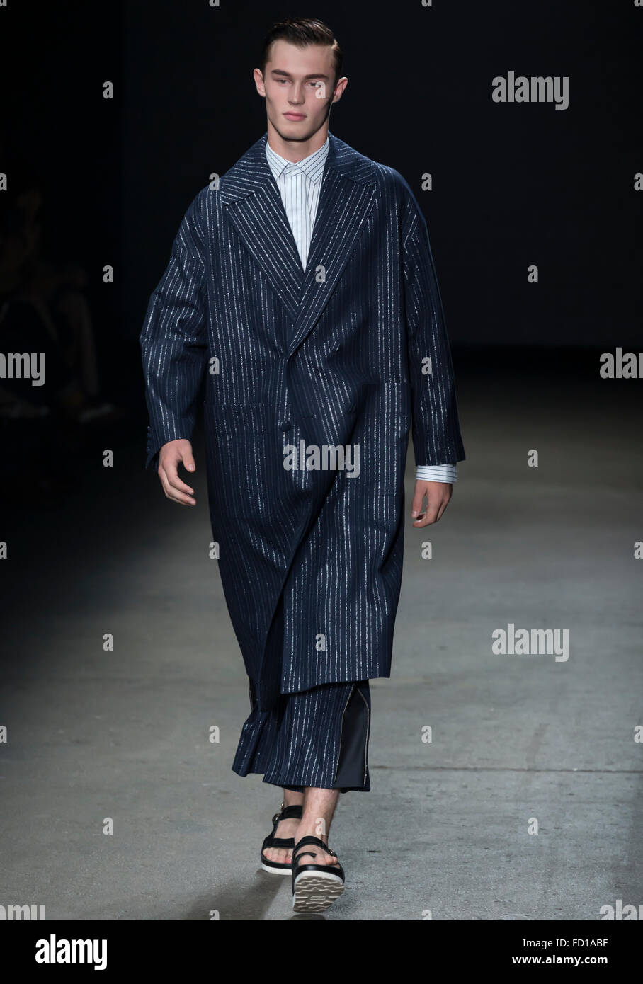 NEW YORK, NY - JULY 14, 2015: Kit Butler walks the runway during the ...