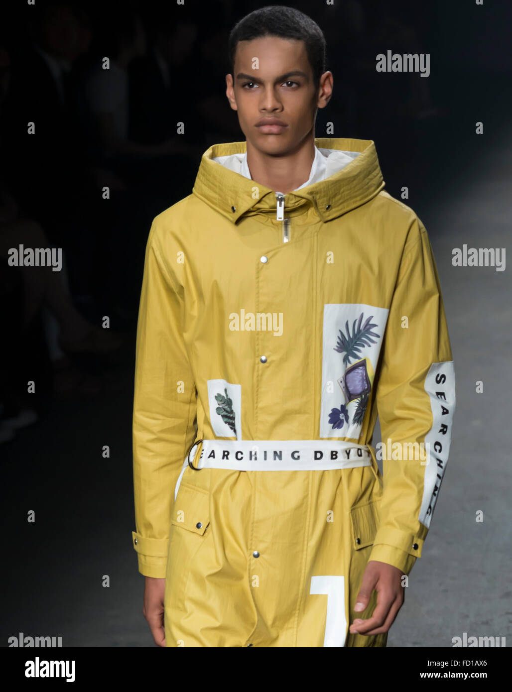 NEW YORK, NY - JULY 14, 2015: Noa Thomas walks the runway during the ...