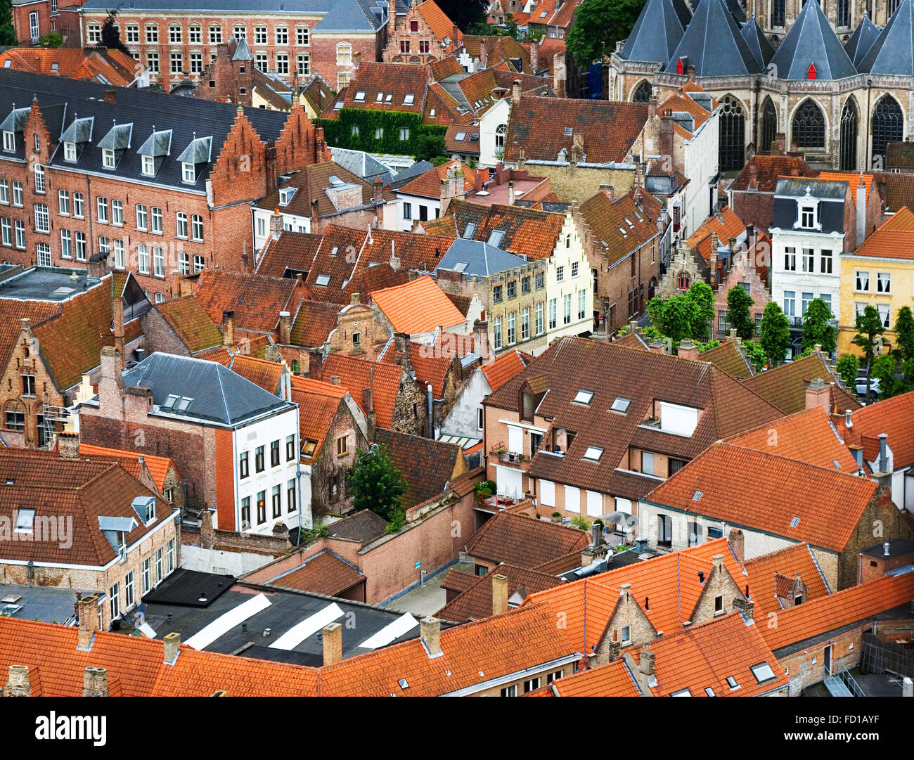 Roofs and Facades of Flemish Houses in Brugge, Belgium Stock Photo - Alamy