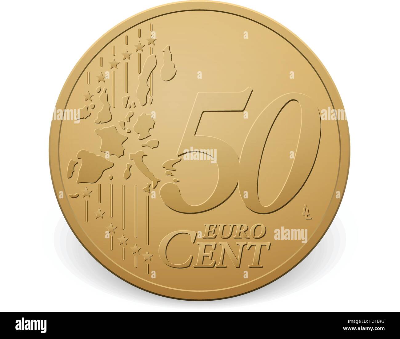 50 euro cent coin Stock Vector Images - Alamy
