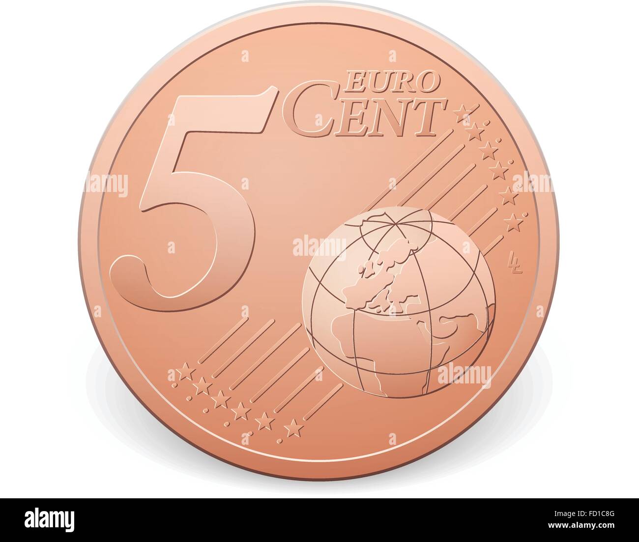 Five euro cent coin on a white background Stock Vector Image & Art - Alamy