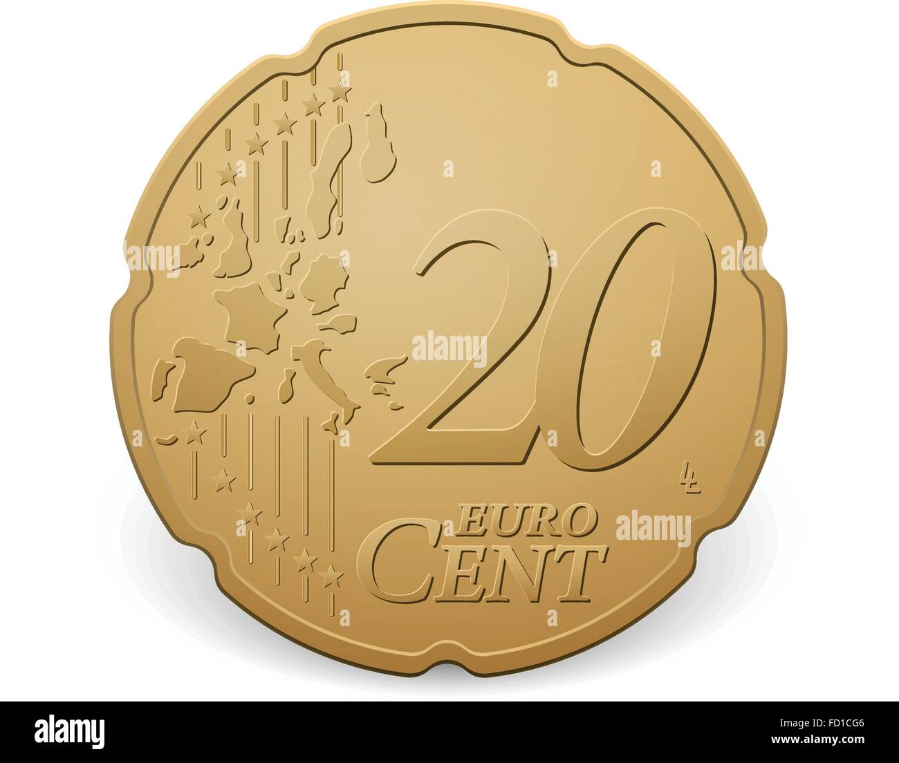 Twenty euro coin Stock Vector Images - Alamy