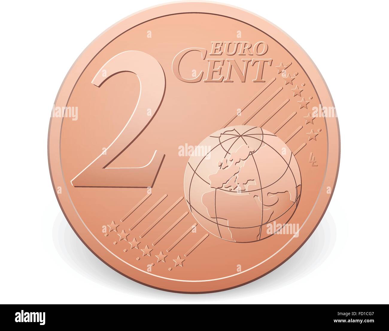 Two euro cent coin on a white background Stock Vector Image & Art - Alamy