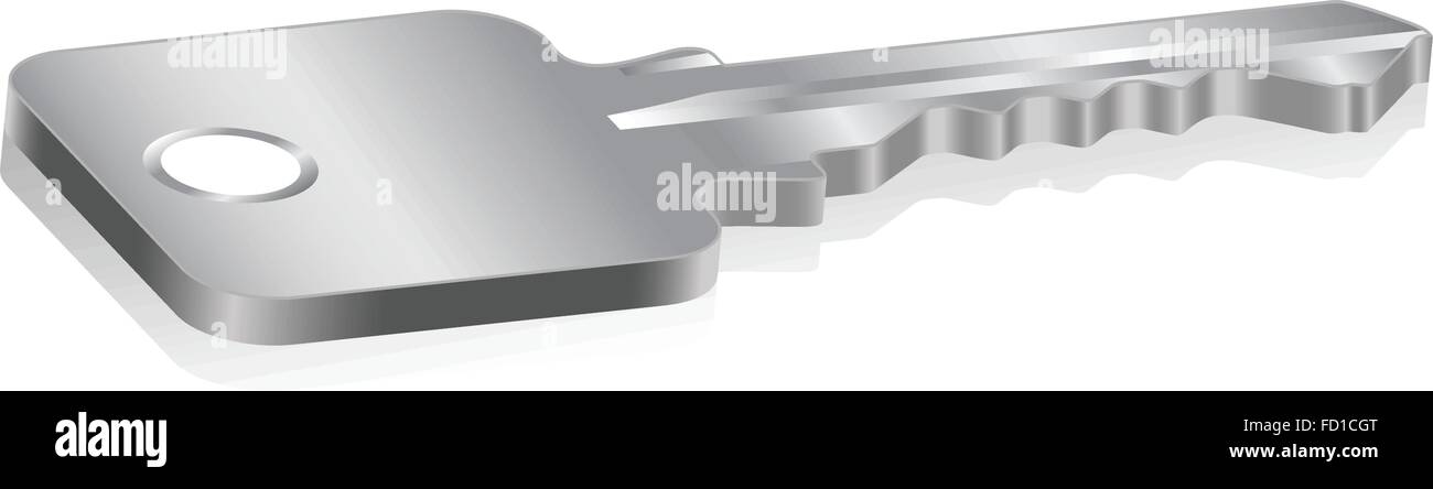 3D metal silver key. Vector illustration Stock Vector Image & Art - Alamy