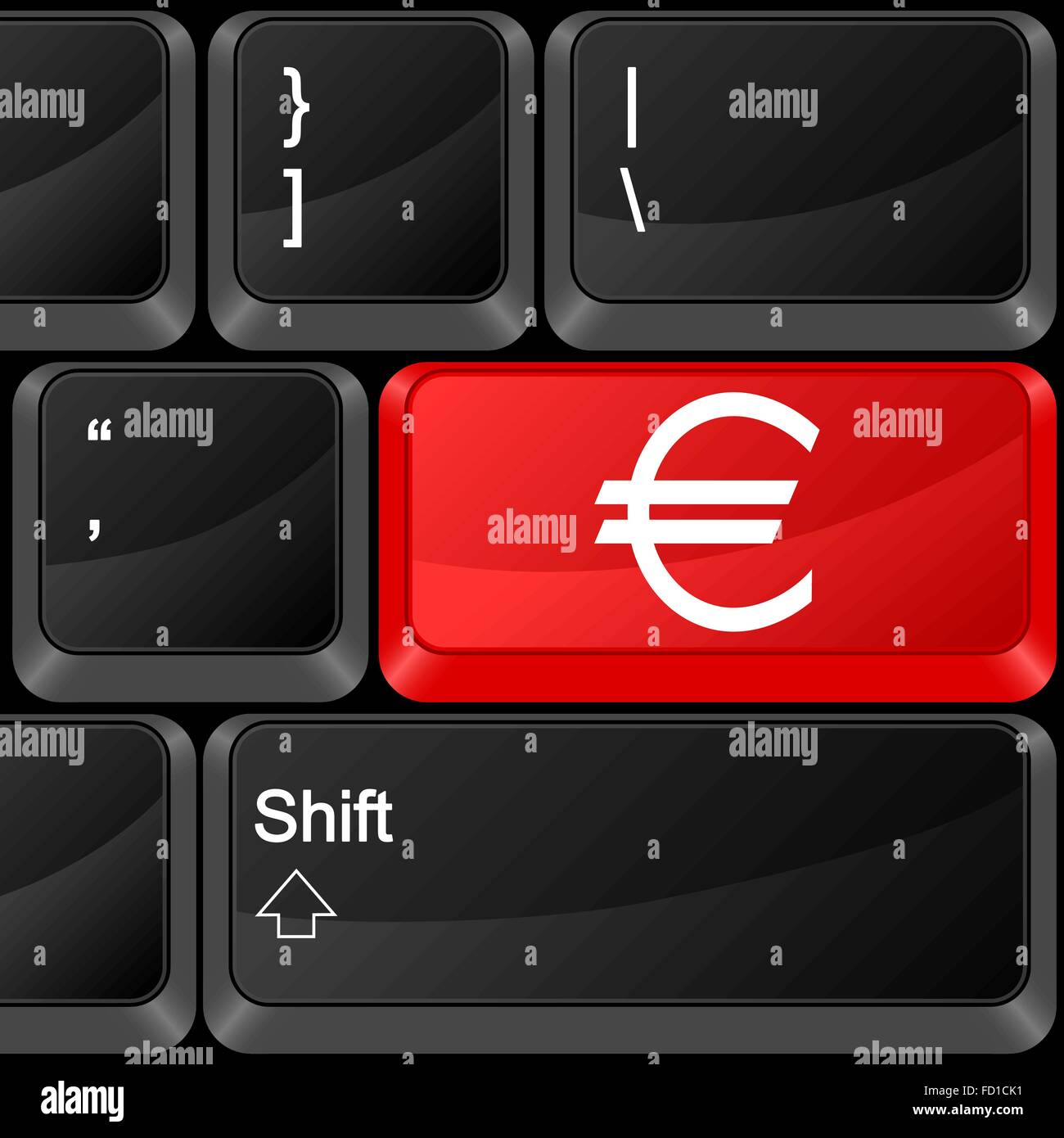 Keyboard computer button euro. Vector illustration Stock Vector Image ...