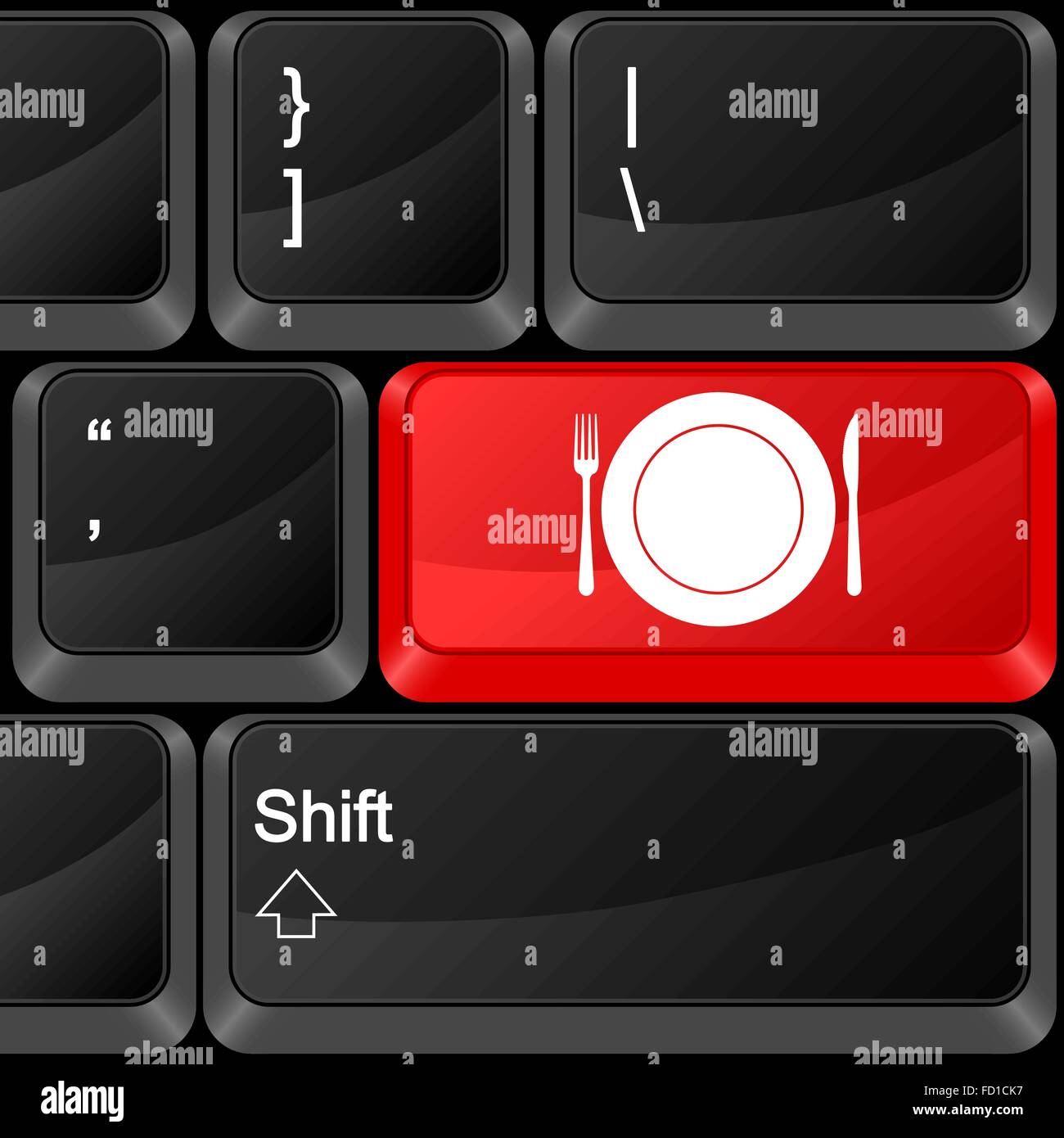 Keyboard computer button food. Vector illustration Stock Vector Image ...