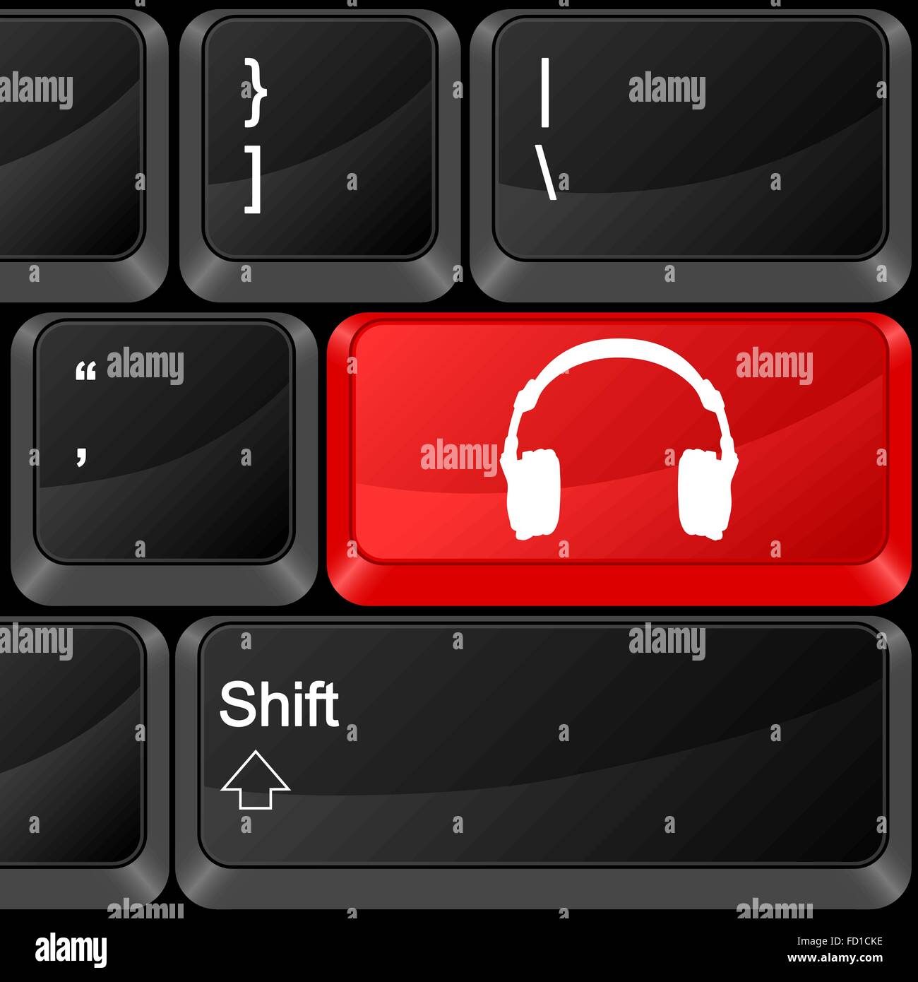 Keyboard computer button headphone. Vector illustration Stock Vector ...