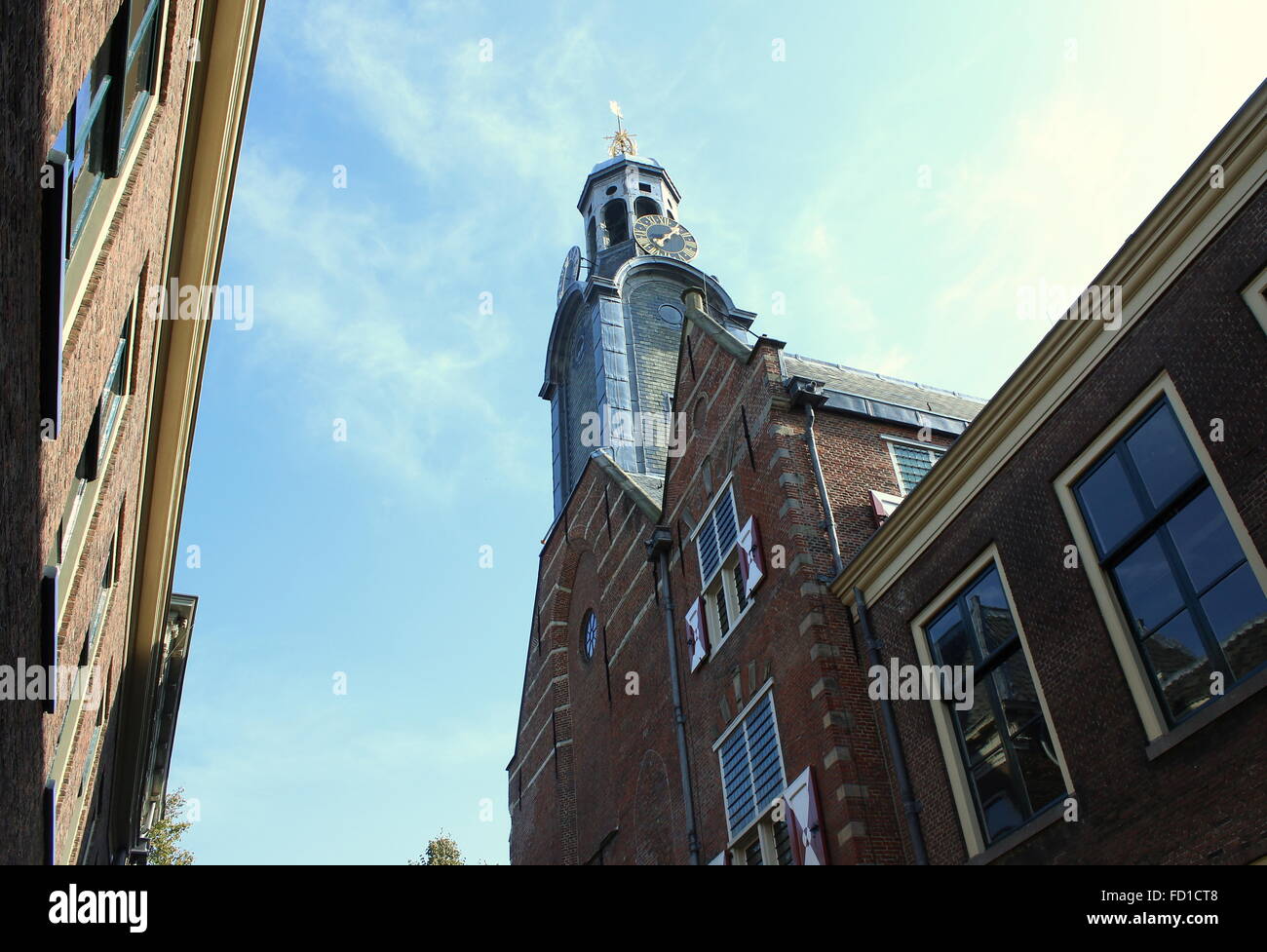 Tower of the early 16th century Academy building of Leiden University ...
