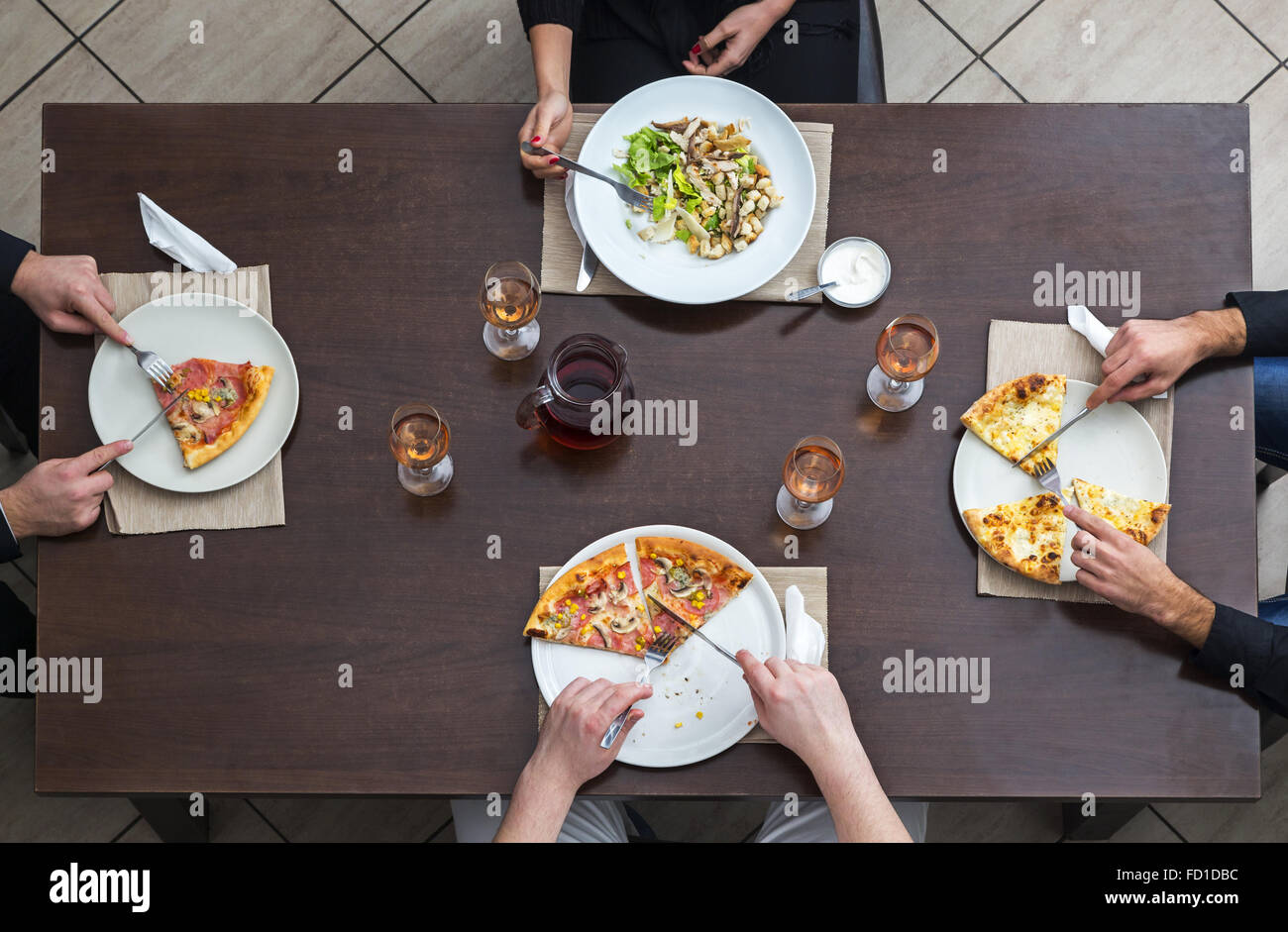 Top view friends table food hi-res stock photography and images - Alamy